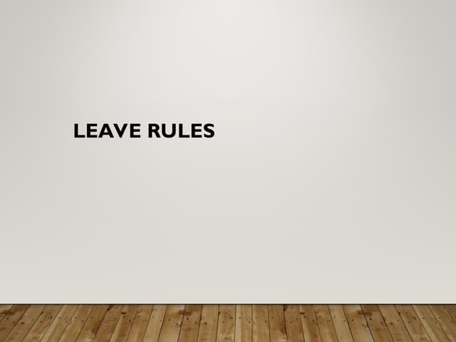 Revised leave rules1981 final | PPTX