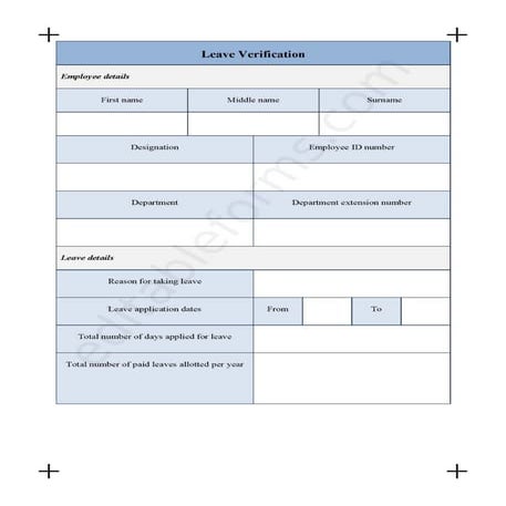 Leave Verification Fillable PDF Template | PDF