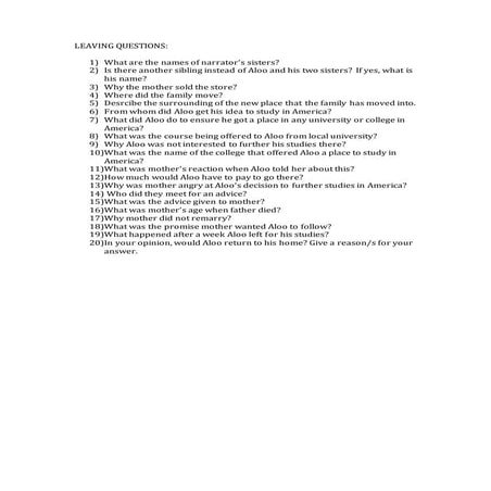 Leaving questions | DOCX