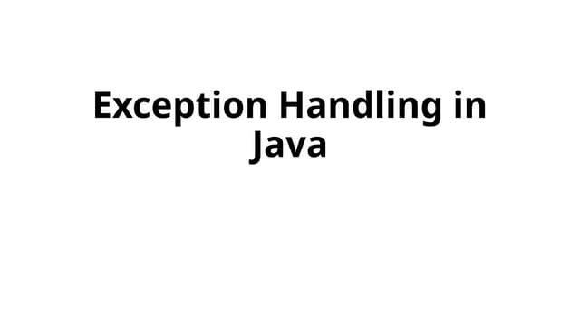 Lec-01 Exception Handling in Java_javatpoint.pptx | Programming ... Lec-01 Exception Handling in Java_javatpoint.pptx | Programming ...