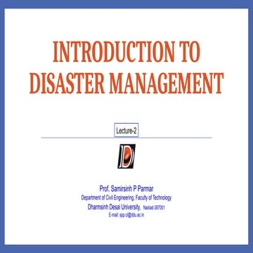 Lec-02 INTRODUCTION TO DISASTER MANAGEMENT.pptx | Free Download