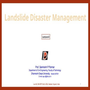 Lec-06 LANDSLIDE DISASTER MANAGEMENT.pptx