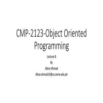 Lec 1 8 Object Oriented Programming Ppt