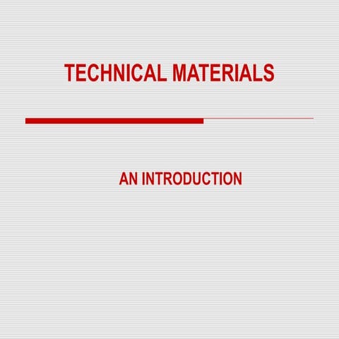 Introduction To Technical Materials or Material Technology | PPT
