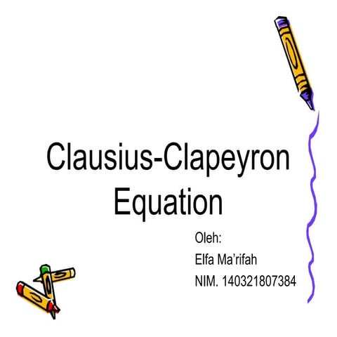 clausius clapeyron equation | PPT