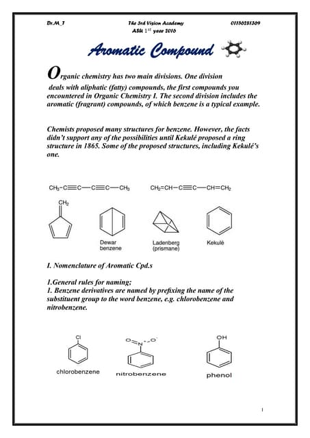 Aromaticity in benzenoid and non-benzenoid compunds | PPT