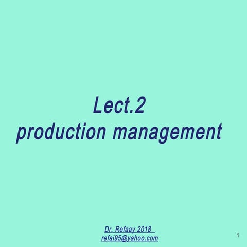 Production Management | PPT
