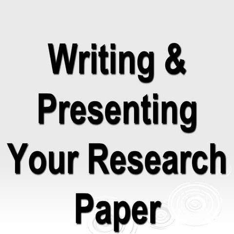 How to format your research paper | PPT