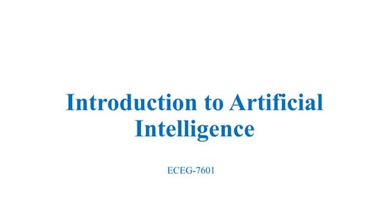 Artificial Intelligence introduction | PPT
