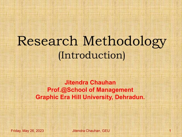 Research in geography | PPTX