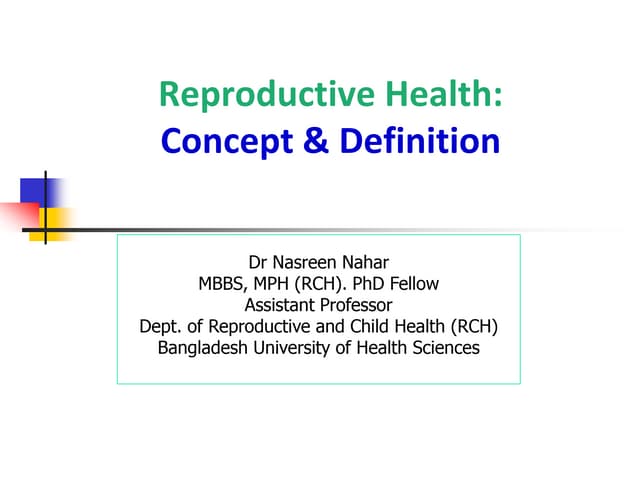 Reproductive health lifecycle approach | PPTX