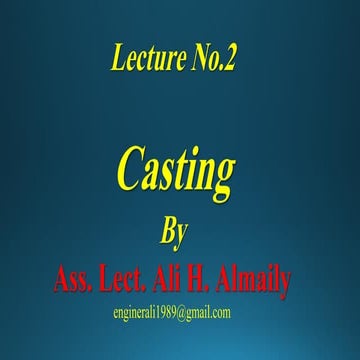 Lec.2 casting pdf | PDF | Chemistry | Science