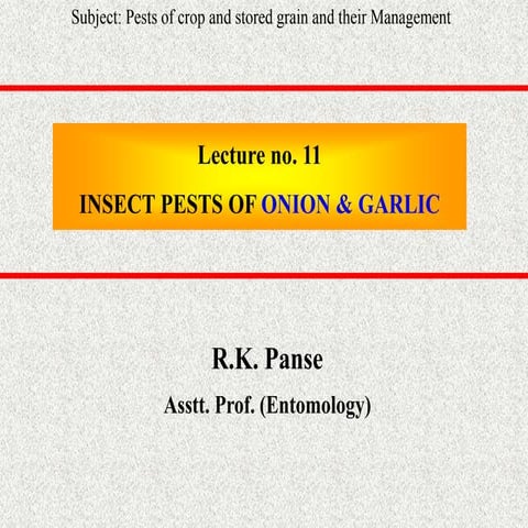Lec. 11 pcgm onion&garlic | PPT