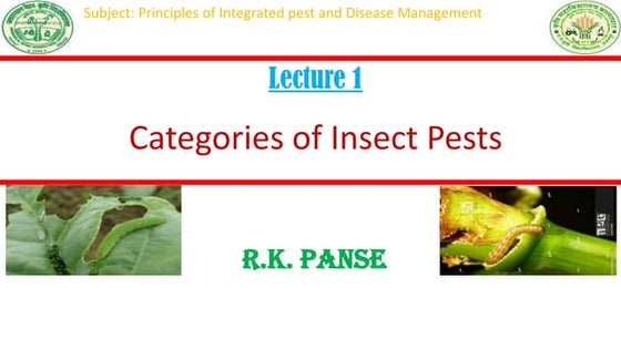 Lec. 15. Pests - Definition - Categories, Causes for outbreak of pests ...