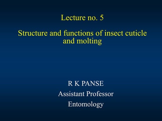 Insect Cuticle and Moulting | PPTX | Chemistry | Science