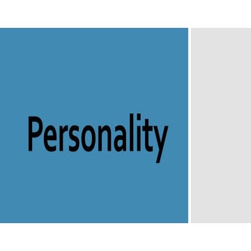 Big Five Personality Model | PPTX