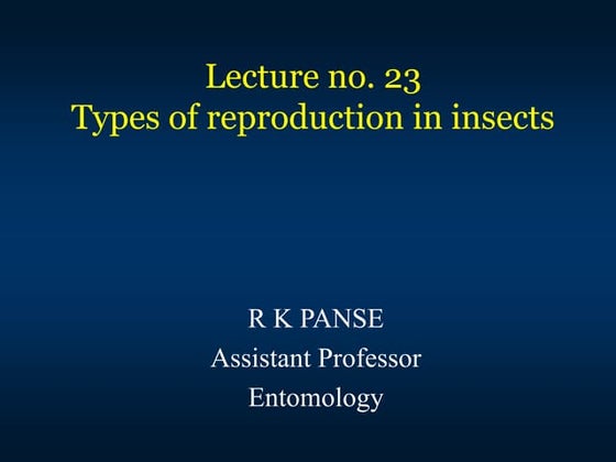 Reproductive System in Insects | PPT