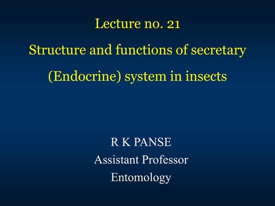 Lec. 17 Structure and functions of excretory system in insects.ppt