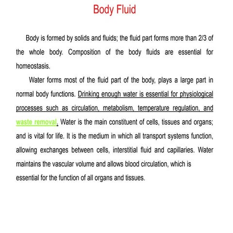 BODY FLUIDS | PPTX