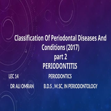 2017 classification of periodontal and periimplant diseases | PPTX