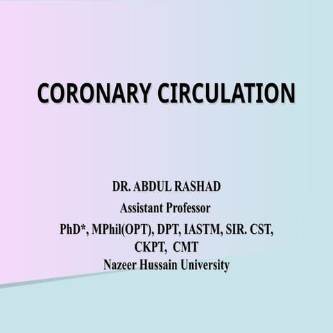 LEC.07. Coronary circulation.ppt LEC.06. Arterial Pulse.ppt