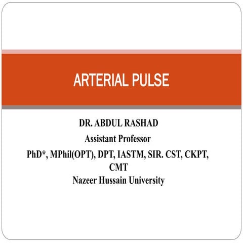 Cardiology 2.1. Pulse - by Dr. Farjad Ikram.pptx