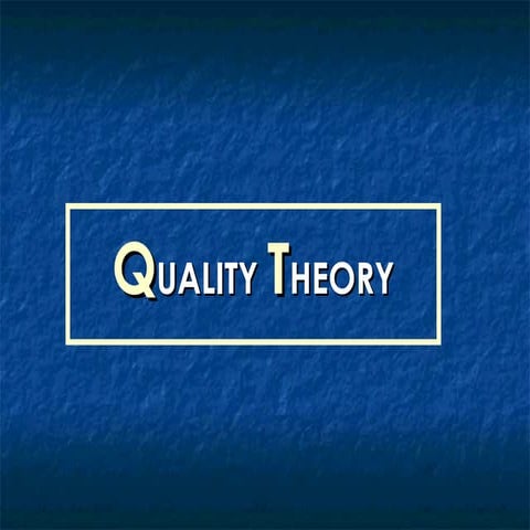 lecture about quality theory and definitions | PPT