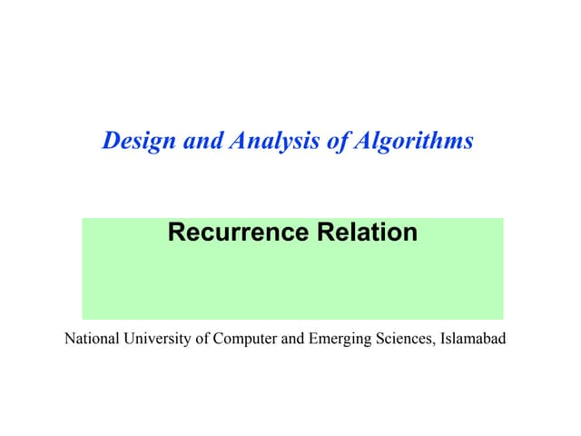 Lec 4 2 Recurrence Relation Iteration Methodppt 1942