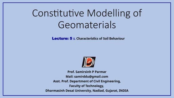 LEC-7 CL 601 Constitutive modelling- Cam-clay models.pptx