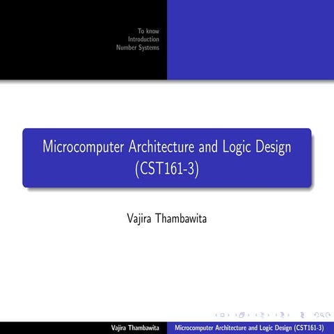Lec 01 - Microcomputer Architecture and Logic Design | PDF | Programming Languages | Computing