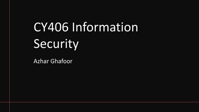 Information Security Lecture Lecture 1 Basics Of Information Security