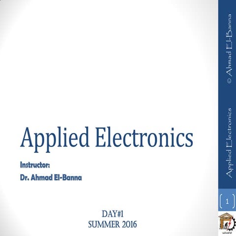 Basic applied electronics notes pdf notes | PDF