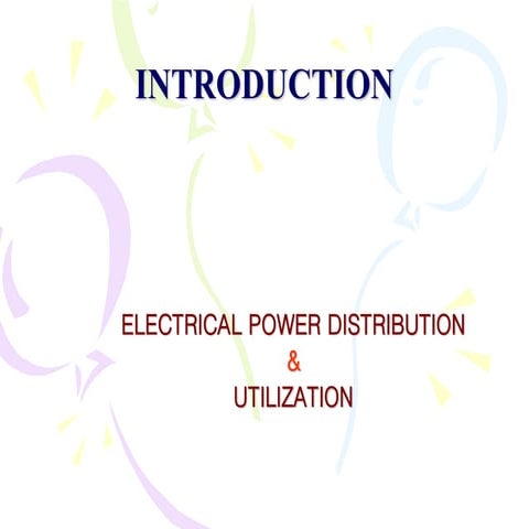 LEC #01 INTRODUCTION to power distribution system | PPT