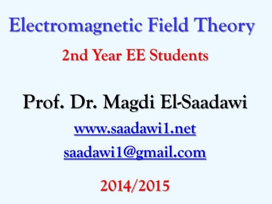 Electromagnetic Theory | PPTX | Physics | Science