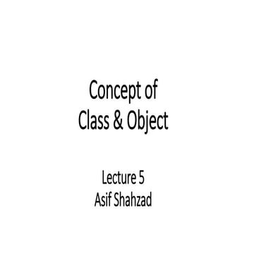 Lec05 class and object | PPT