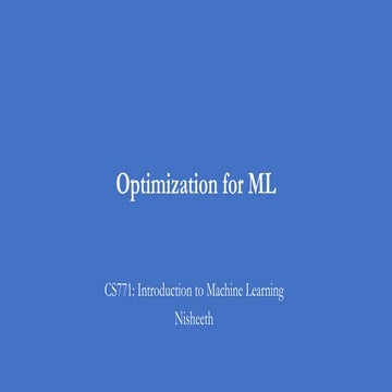 Introduction & Optimization for Machine Learning | PPTX