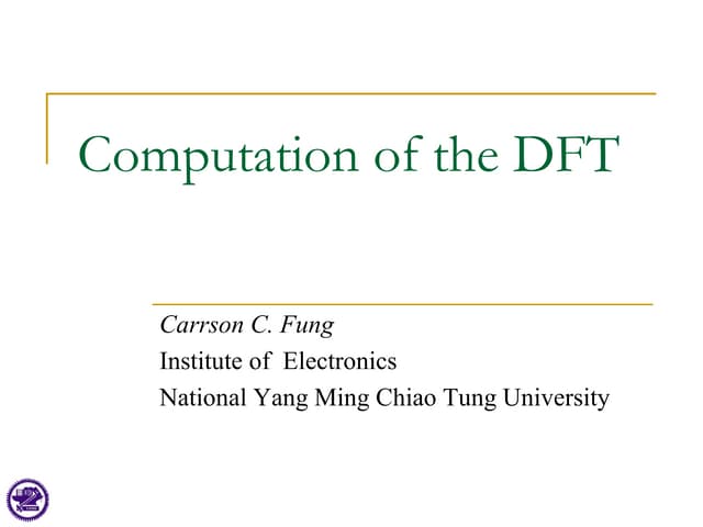 Computing DFT using Matrix method | PDF