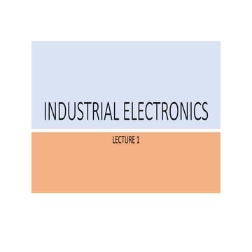 Lec 1.pptx industrial electronics mid exam | PPTX