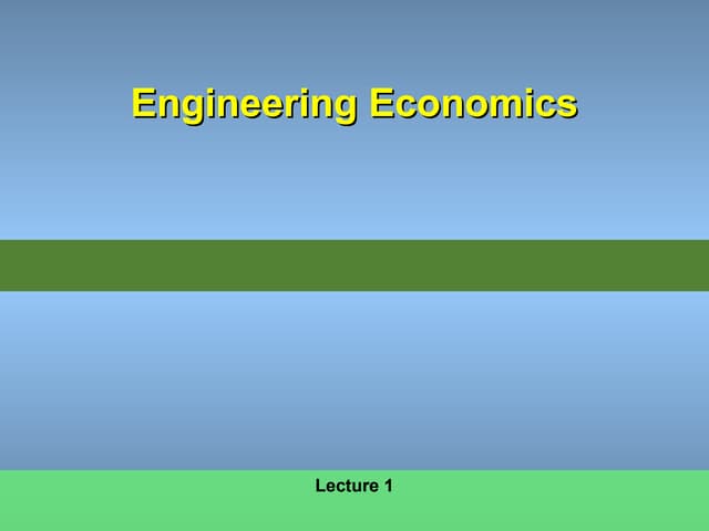 The 7 principles of Engineering Economy | PPTX