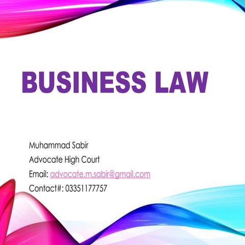 lecture # 1 introduction to business law | PPT