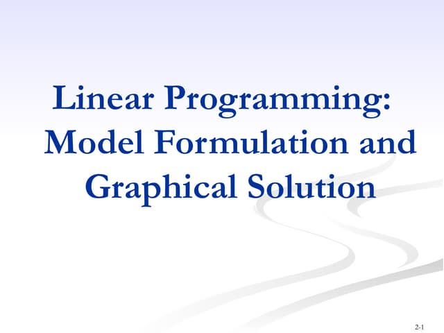 linear programming model formulation and graphical solution | PPT linear programming model formulation and graphical solution | PPT