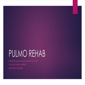rehabilitation in physical therapy (pulmo) | PPTX