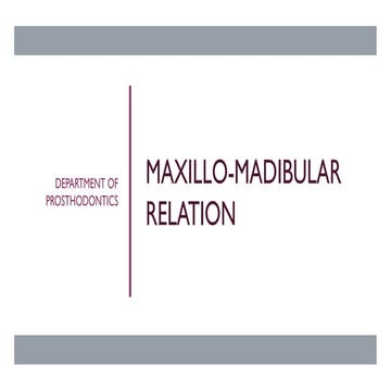Maxillo-mandibular relation | PDF | Dental Health | Diseases and Conditions