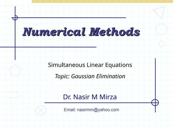 Multiple Choice Questions - Numerical Methods | PDF