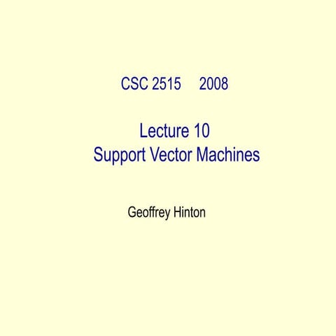 lec10svm.ppt SVM lecture machine learning | PPT