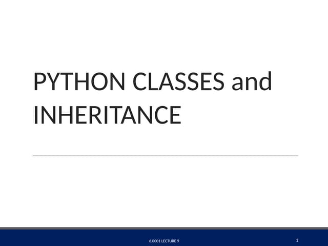 python programming lectures for object oriented | PPT python programming lectures for object oriented | PPT