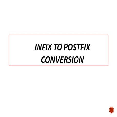Infix to Postfix Conversion Using Stack | PPT