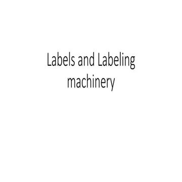 Polymer Packaging- (Labels and Labeling Machinery) | PPT