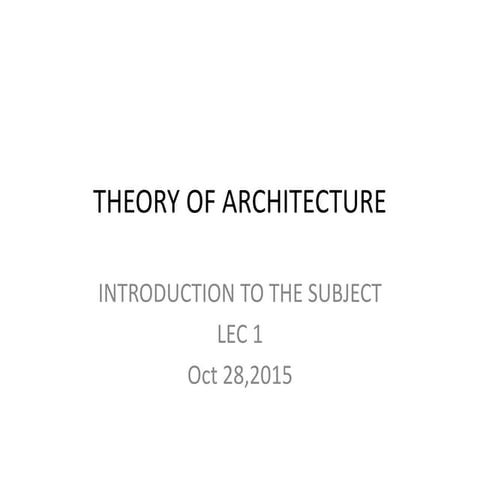 Lec 1 introduction to the subject | PPT