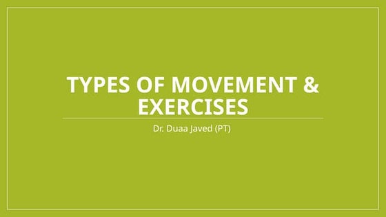 Active movement - Assisted exercises | PPT